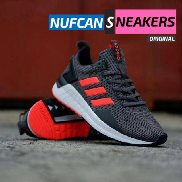 Jual SEPATU RUNNING COWOK ADIDAS ORI ADIDAS QUESTAR RIDE GREY ORANGE ...