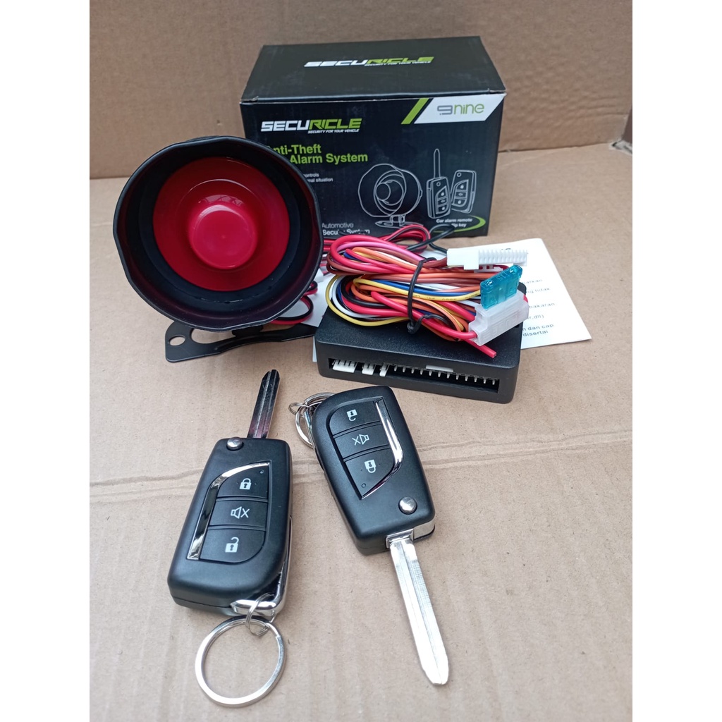 Jual ALARM LUMINOS CA2 9NINE ALARM MOBIL UNIVERSAL Model Remote Kunci ...