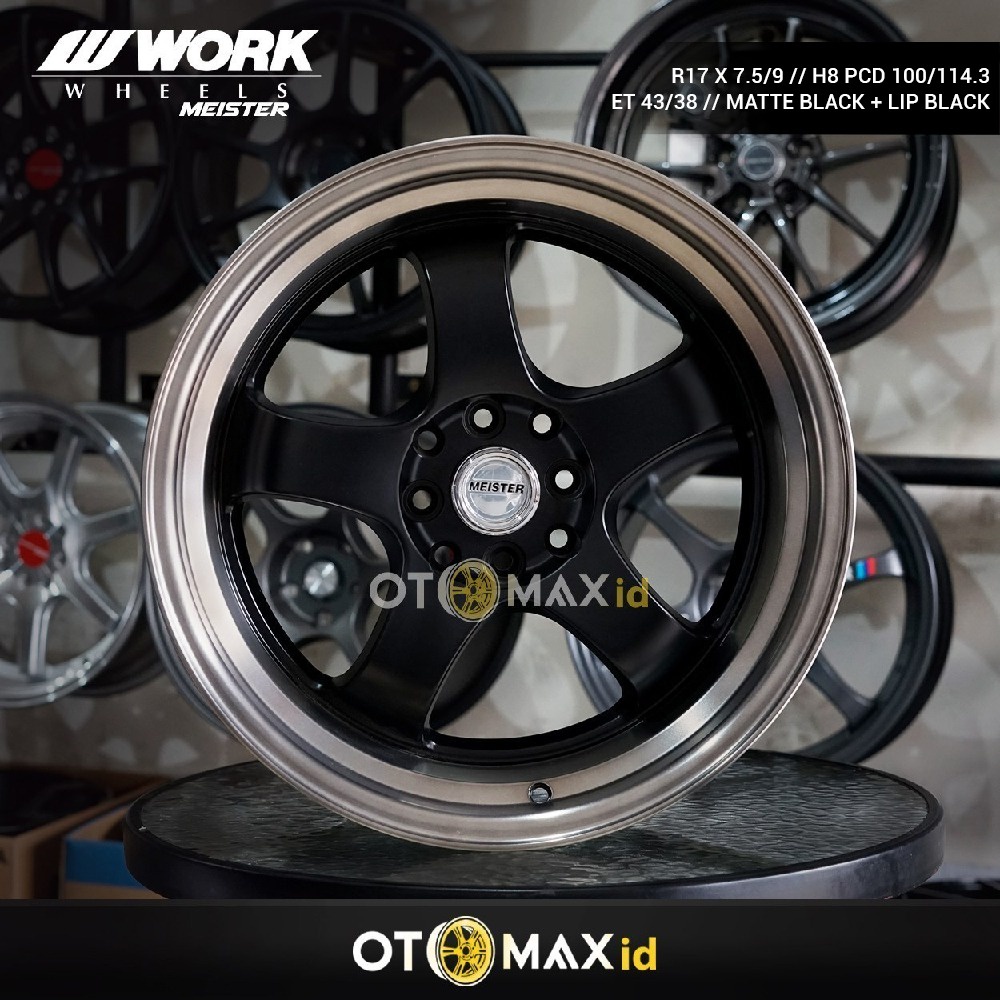 Jual Velg Mobil Work Meister Ring 17 Matte Black + Black Lip | Shopee ...
