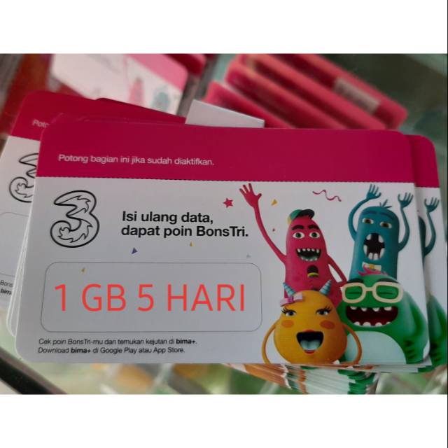 Jual VOUCHER 3 THREE MINI 1 GB (FISIK) | Shopee Indonesia