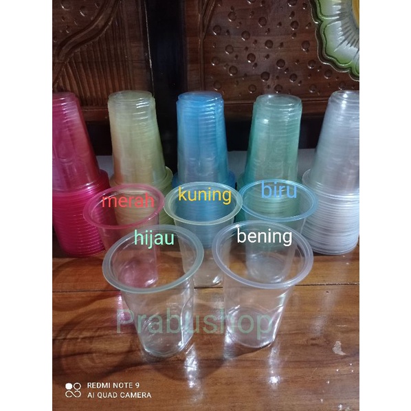 Jual Gelas plastik aqua 220ml/gelas aqua 220ml warna dan bening 50pcs | Shopee Indonesia