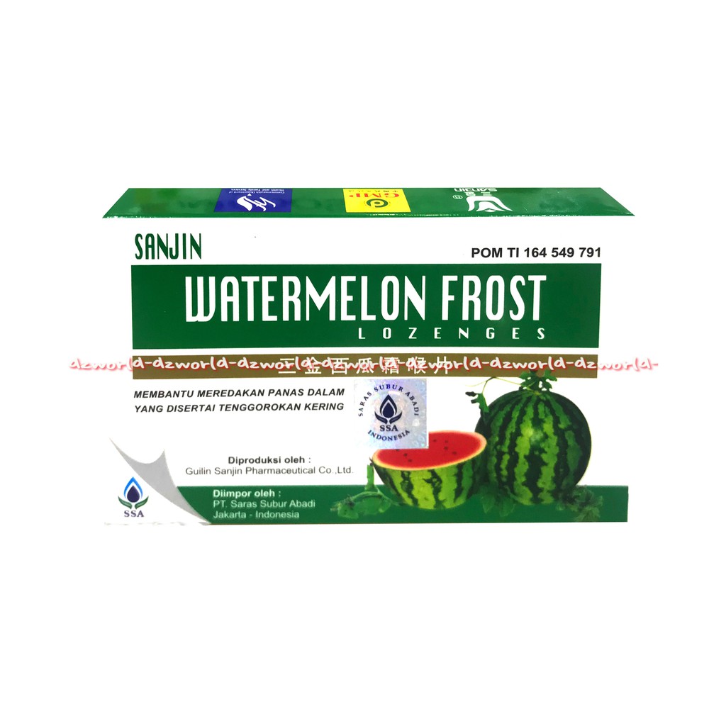 Jual Sanjin Watermelon Frost Lozenges Meredakan Panas Gatal Tenggorokan ...