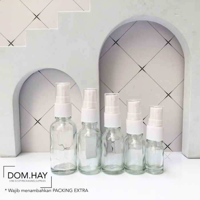 Jual Botol Spray Kaca Clear Tutup Putih Face Mist Semprot Handsanitizer ...