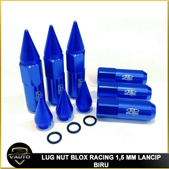 Jual Lugnut Blox Blue Baut Roda Racing Lancip 1,5mm Lug Nut Blox 1.5mm ...