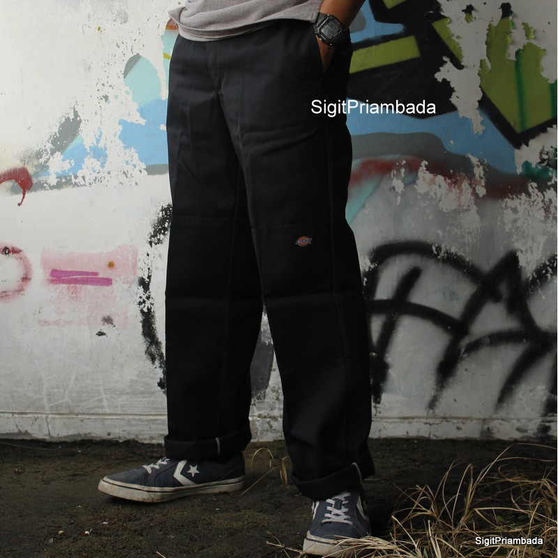 Jual Dickies 85283 Loose Fit Double Knee Black Original | Shopee Indonesia