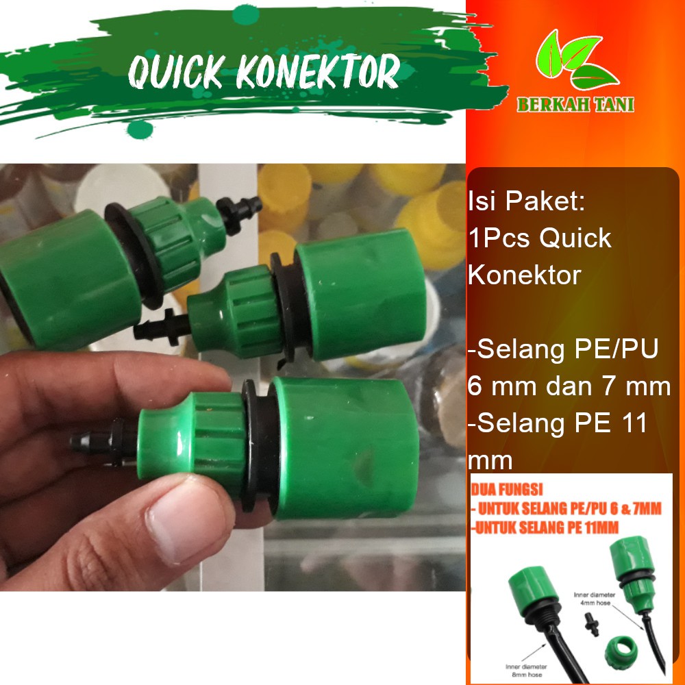 Jual Female Konektor Quick Konektor Coupling Hose Selang 7 mm 11 mm Cap ...