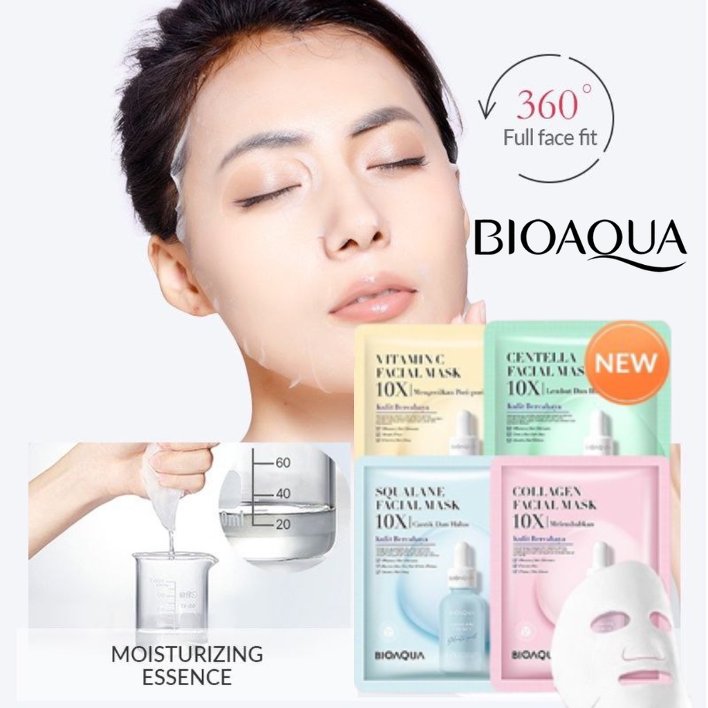 Jual Bio Aqua Bioaqua 10X Essence Mask Whitening Moisturizing Sheet Mask 28ml | Shopee Indonesia