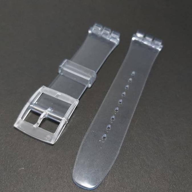 Jual Tali Jam Tangan Swatch 19mm Transparan Strap Rubber Silicone