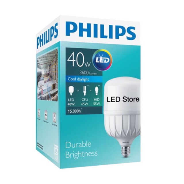 Jual Lampu Bohlam LED Philips 40 Watt 40W 40Watt 40 W (Nyala Putih) | Shopee Indonesia