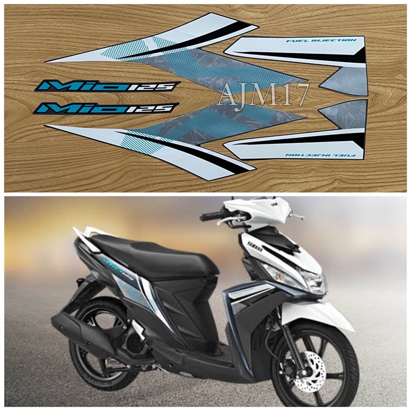 Jual STIKER STRIPING MIO M3 2018 PUTIH HITAM | Shopee Indonesia