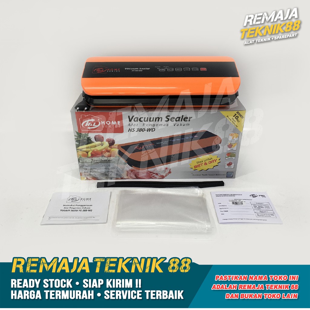 Jual VACUUM SEALER H&L HS 380 / ALAT PENGEMAS PLASTIK MAKANAN KERING ...