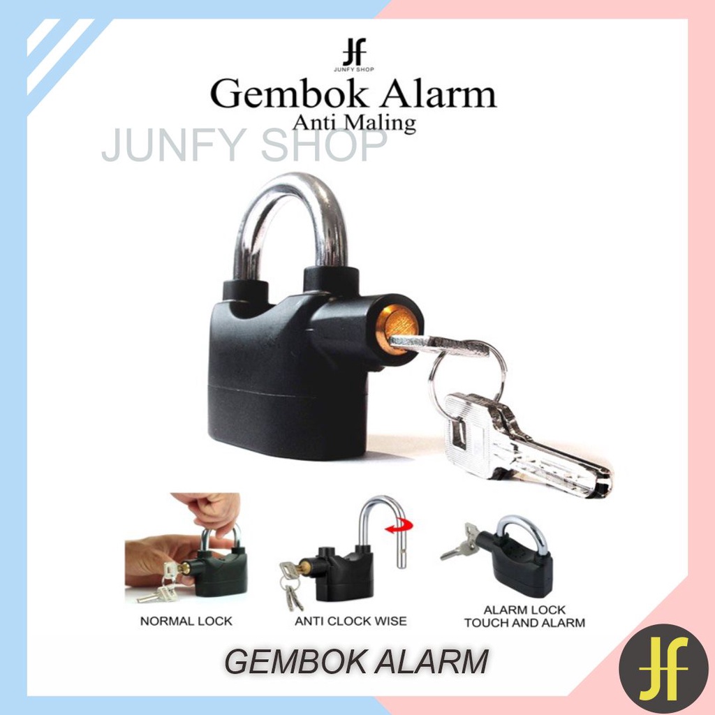 Jual J507 Gembok alarm gembok anti maling dapat batterai cadangan ...