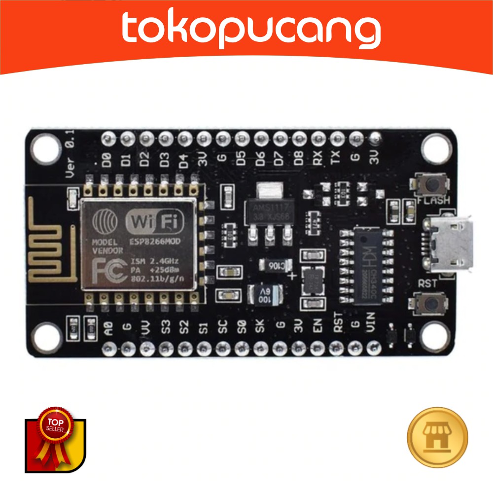 Jual NodeMCU v3 LUA WiFi CH340 ESP8266 IoT wemos node mcu usb | Shopee ...