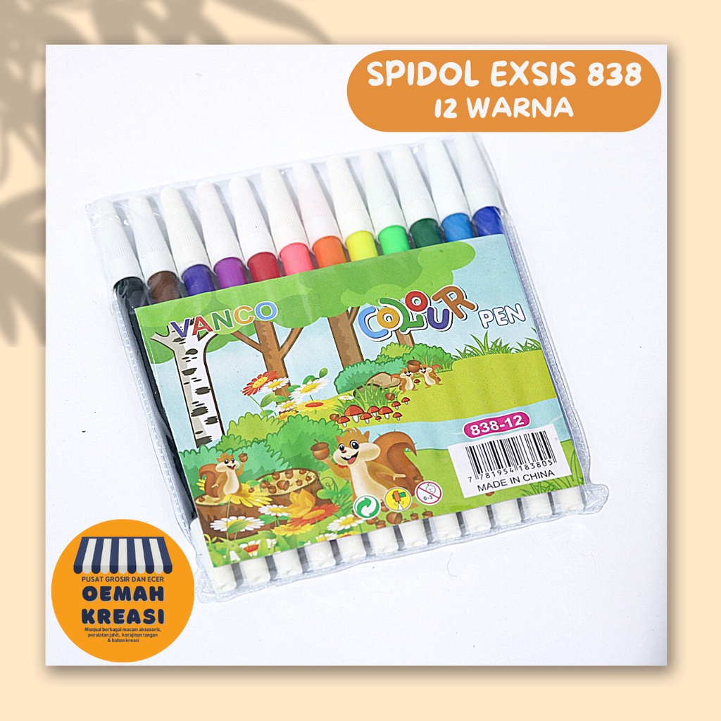 Jual SPIDOL 12 WARNA EXSIS / COLOUR PEN / SPIDOL 12W EX-838 EXSIS ... Jual SPIDOL 12 WARNA EXSIS / COLOUR PEN / SPIDOL 12W EX-838 EXSIS ...