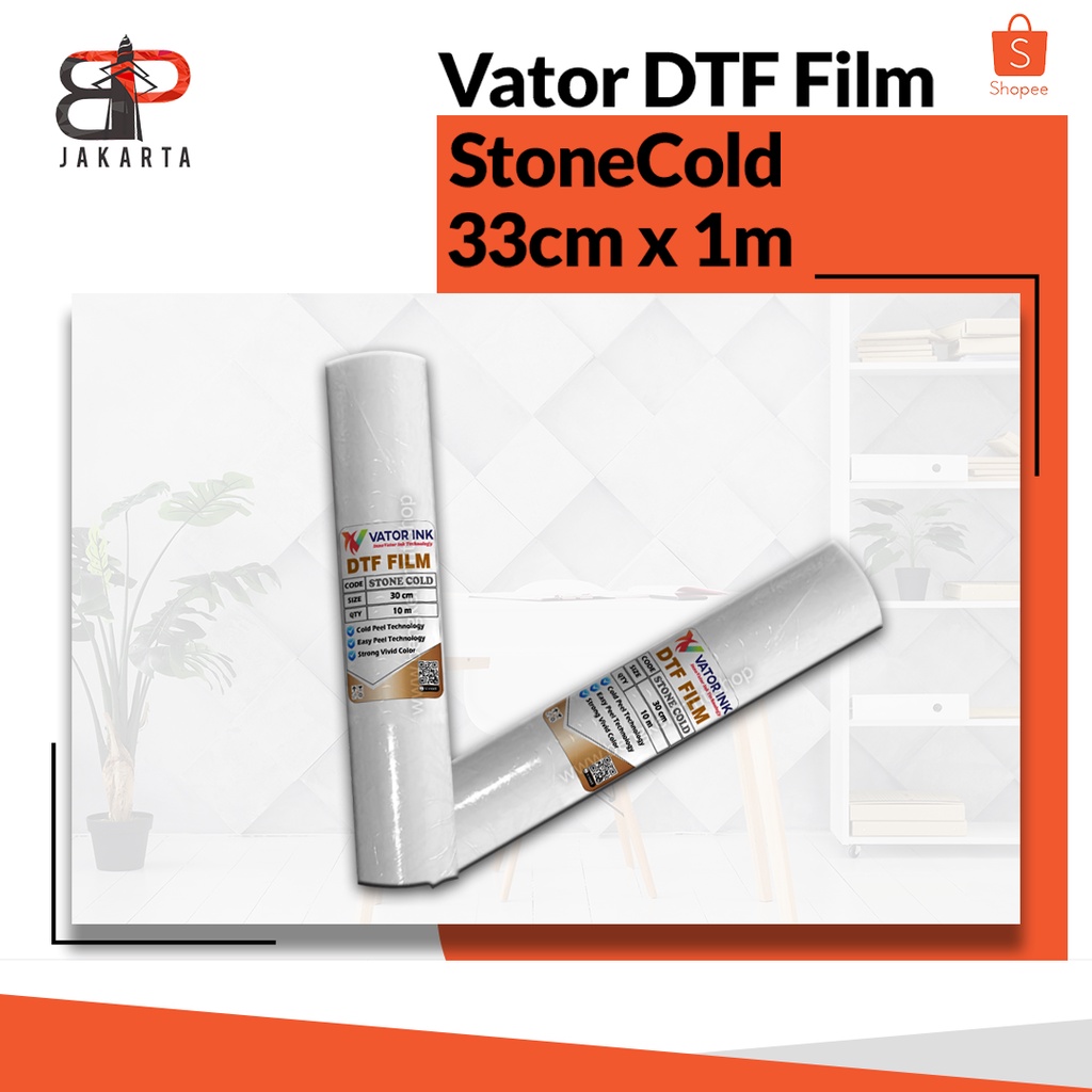 Jual PET FILM DTF VATOR STONE COLD Coating Tebal - Per meter 33cm x 10 meter | Shopee Indonesia