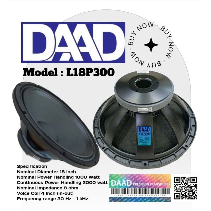 Jual SPEAKER SUBWOOFER DAAD 18 INCH L18P300 ORIGINAL | Shopee Indonesia