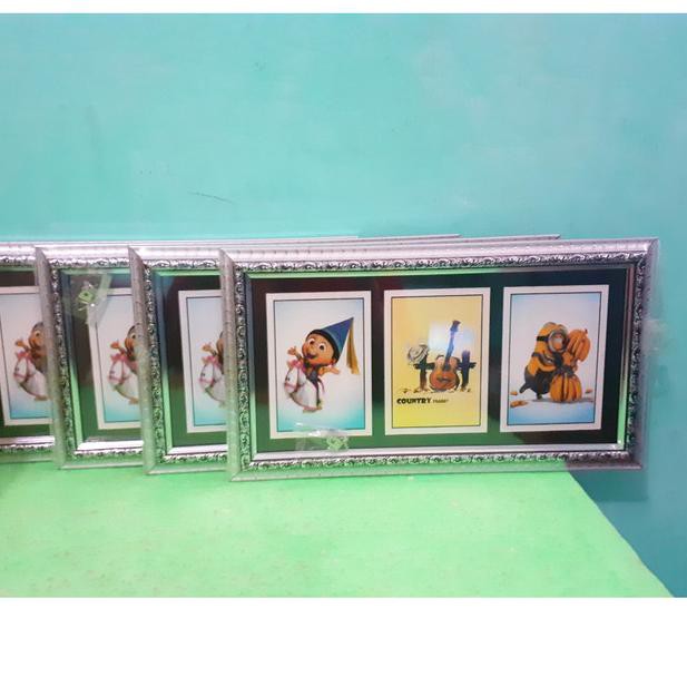 Jual Frame Foto Pigura 3R 9x13 isi 3 Motif Horizontal - Silver | Shopee ...