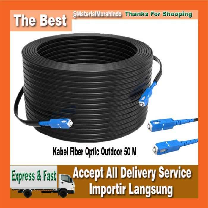 Jual Drop Cable Fiber Optic 50 Meter -Kabel Fiber Optik Outdoor Ada ...