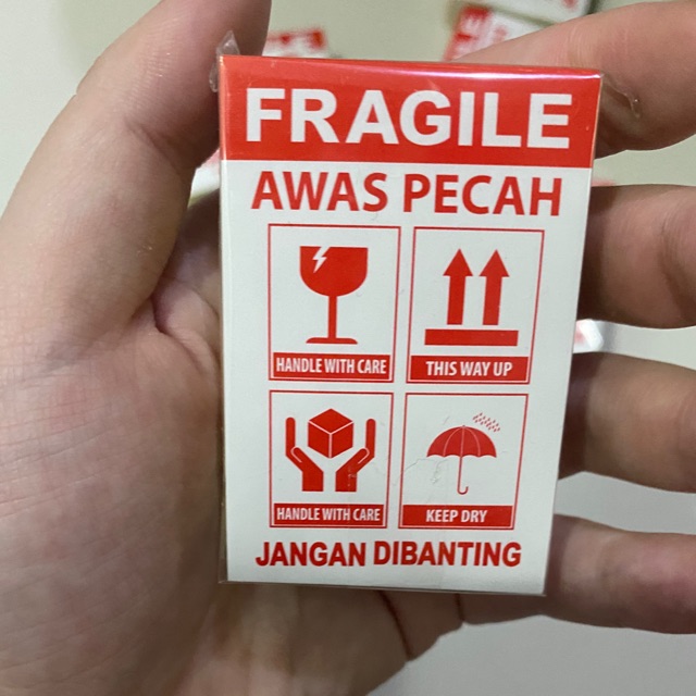 Jual Sticker fragile uk.4x6 4icon pengaman packing pengiriman | Shopee ...