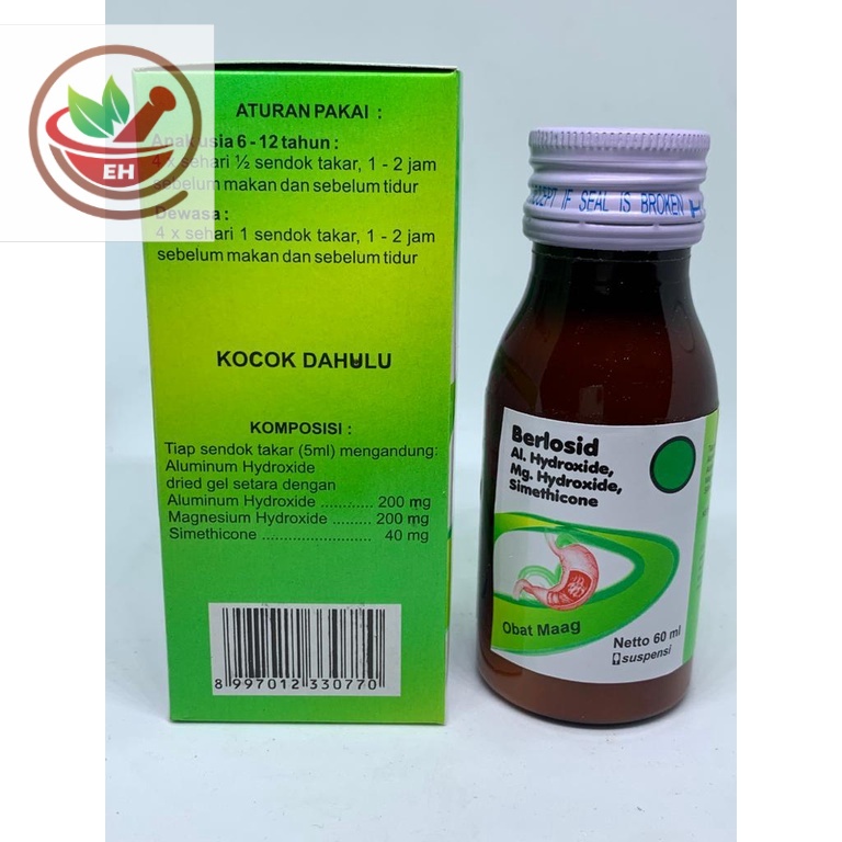 Jual berlosid sirup 60ml obat maag pencernaan kembung | Shopee Indonesia