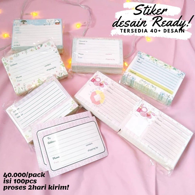 Jual STIKER ALAMAT desain Ready isi 100pcs | Shopee Indonesia