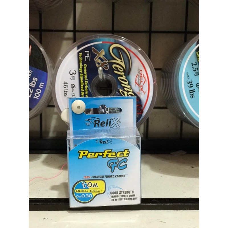 Jual SENAR PERFECT FC RELIX 50m - 0.30mm / 030 / 14.3lbs NILON RELIX ...