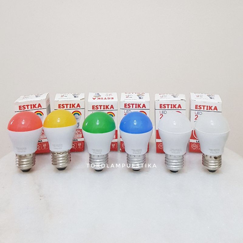Jual ESTIKA LED Warna 2W merah/ kuning/ hijau/ biru/ putih/ warmwhite ...