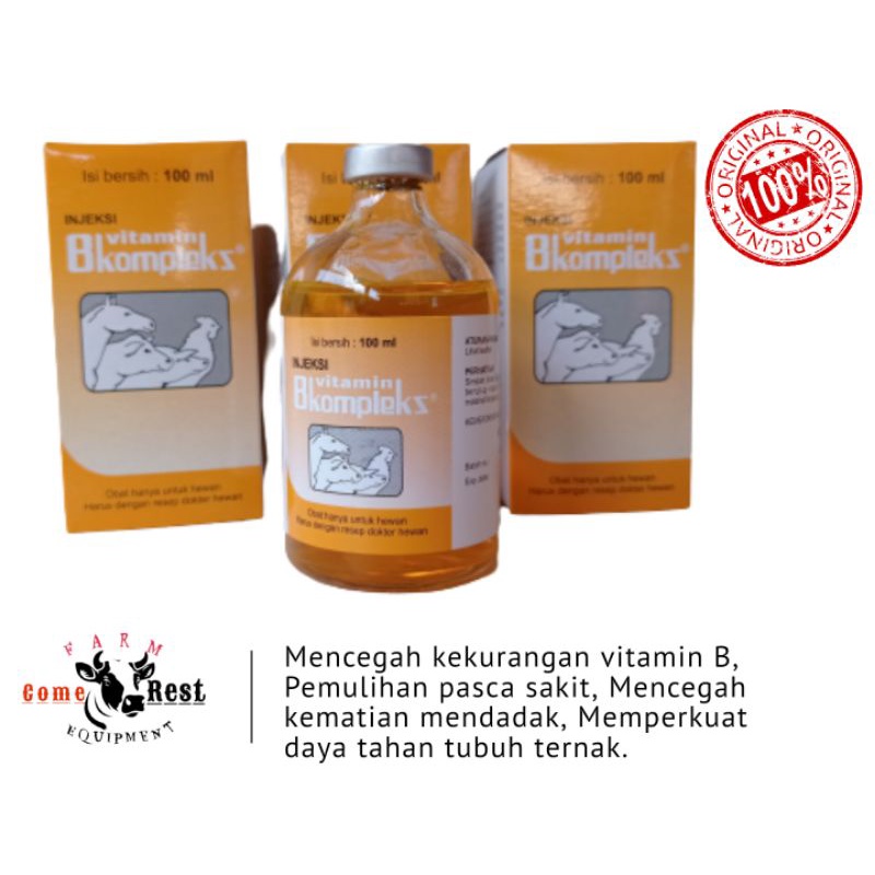 Jual Vitamin B kompleks injeksi 100ml Medion Sapi, kambing, Babi ...