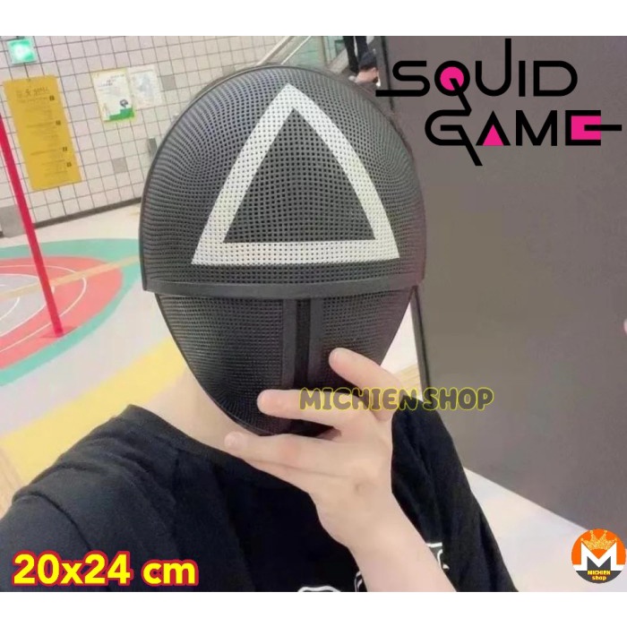 Jual pria-kostum- topeng squid game / staff guard soldier mask cosplay ...