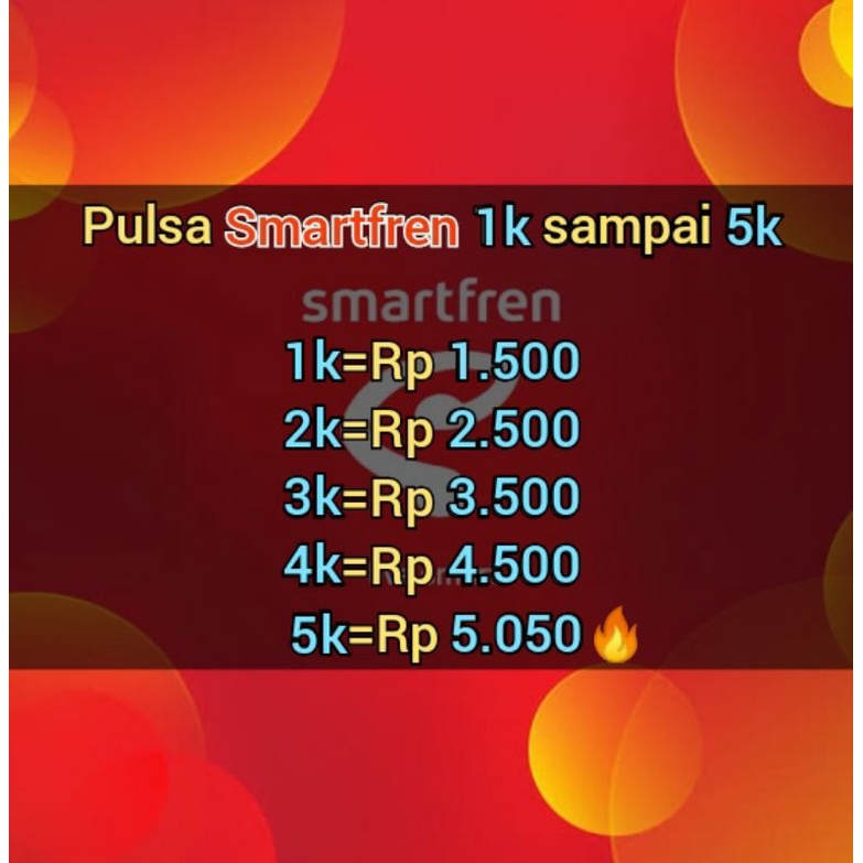 Jual Pulsa SMARTFREN 1k sampai 5k | Shopee Indonesia
