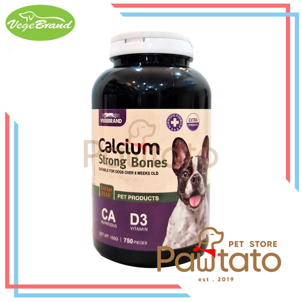 Jual Vitamin Kalsium Anjing Vegebrand Calcium Strong Bones Puppy Dog ...