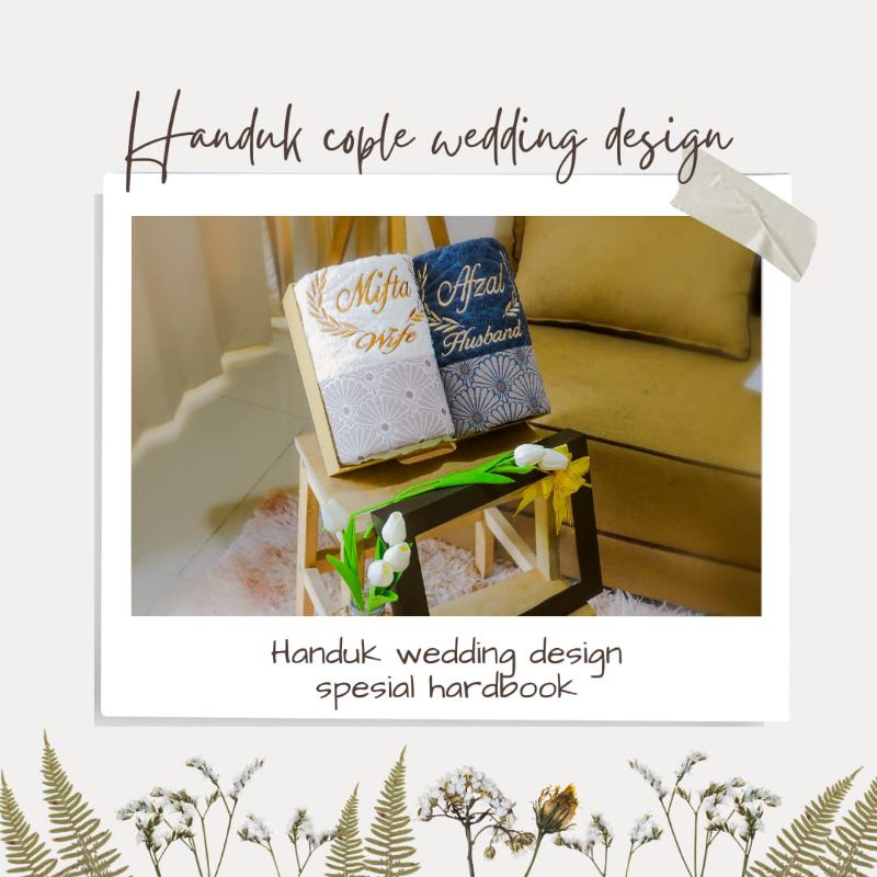 Jual Handuk Couple Wedding Design Handuk Bordir Nama Handuk seserahan ...