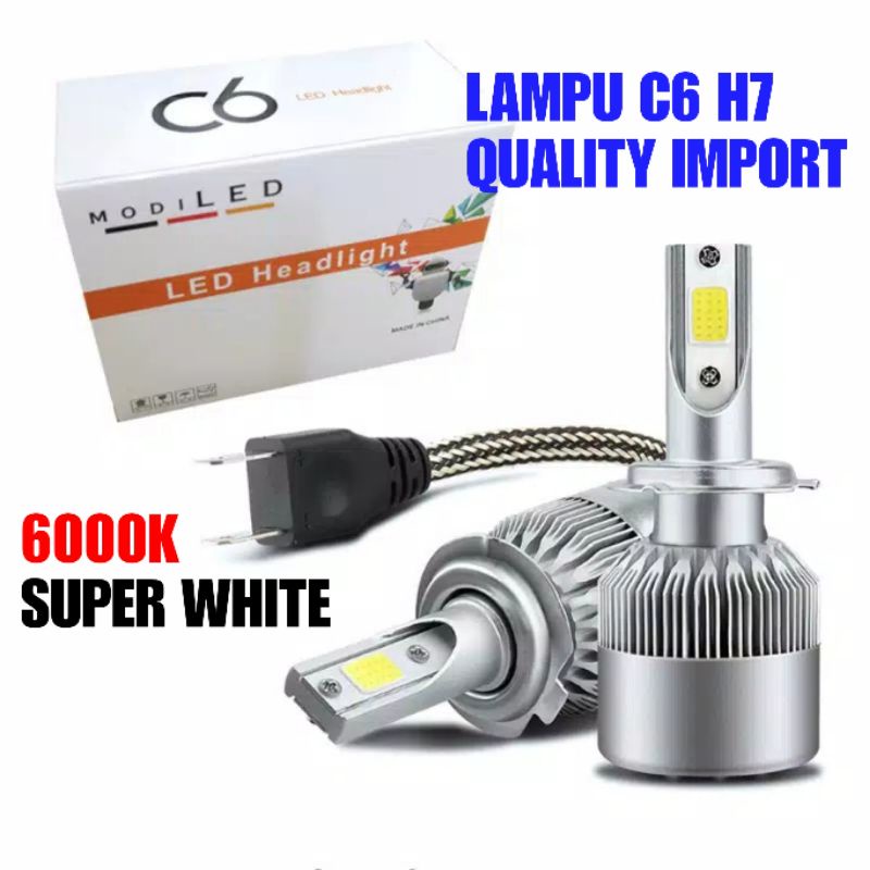 Jual LAMPU LED C6 H7 LAMPU HEADLAMP FOGLAMP HIGH QUALITY IMPOR 6000K | Shopee Indonesia