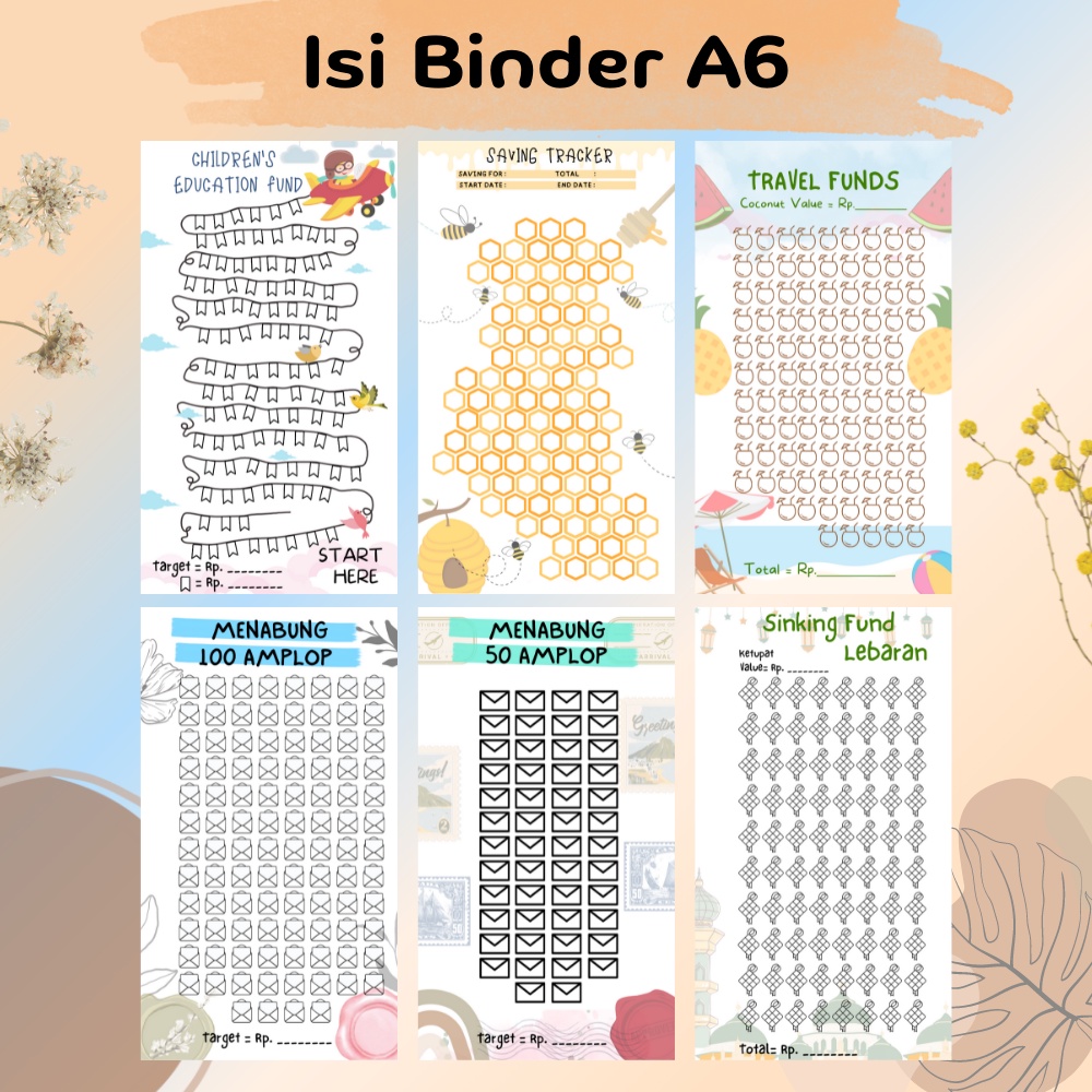 Jual Isi Binder A6 Saving Challenge / Tantangan Menabung | Shopee Indonesia