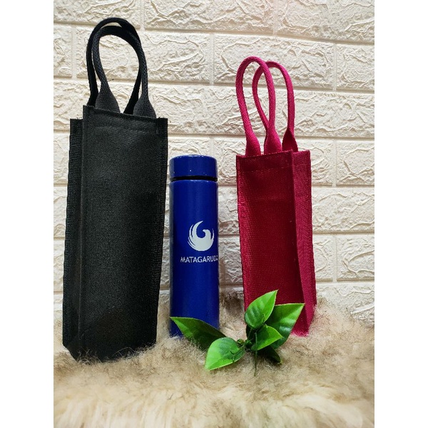 Jual tas botol size 8*8*25 cm kanvas katun atau waterproof totebag ...