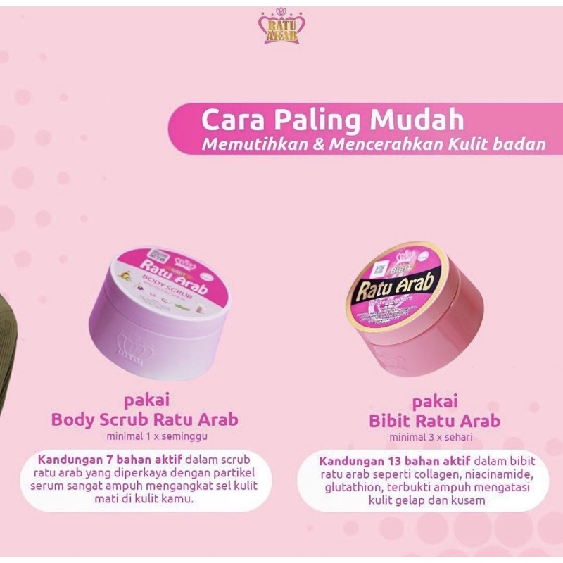 Jual BIBIT RATU ARAB ORIGINAL BPOM kemasan terbaru / Scrub Ratu Arab ...