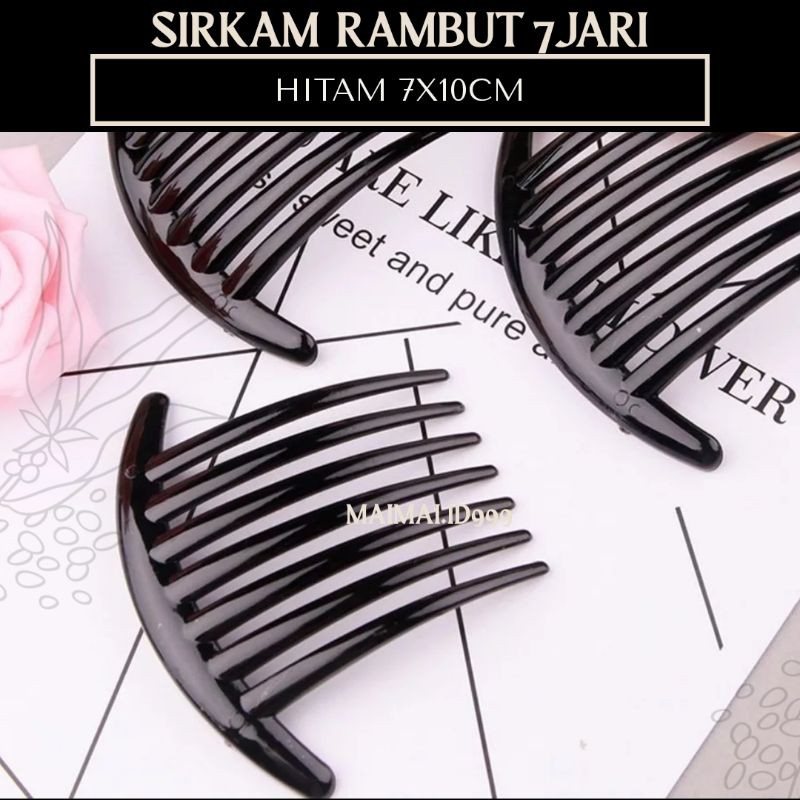 Jual 𝗠𝗔𝗜𝗠𝗔𝗜 JEPIT RAMBUT 7JARI HITAM / SIRKAM SANGGUL HITAM POLOS BESAR ...