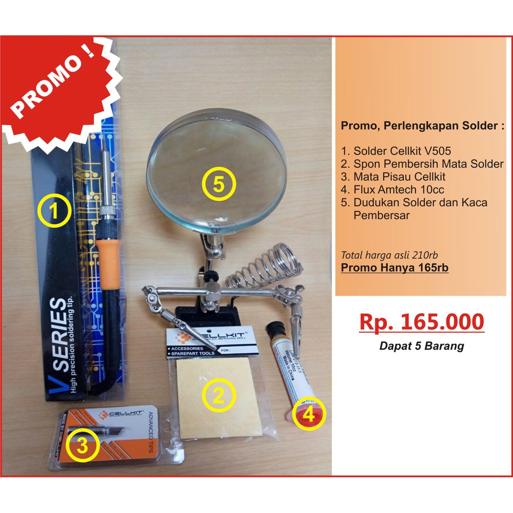 Jual Promo Solder flux mata solder spons kaca pembesar + pencepit pcb ...