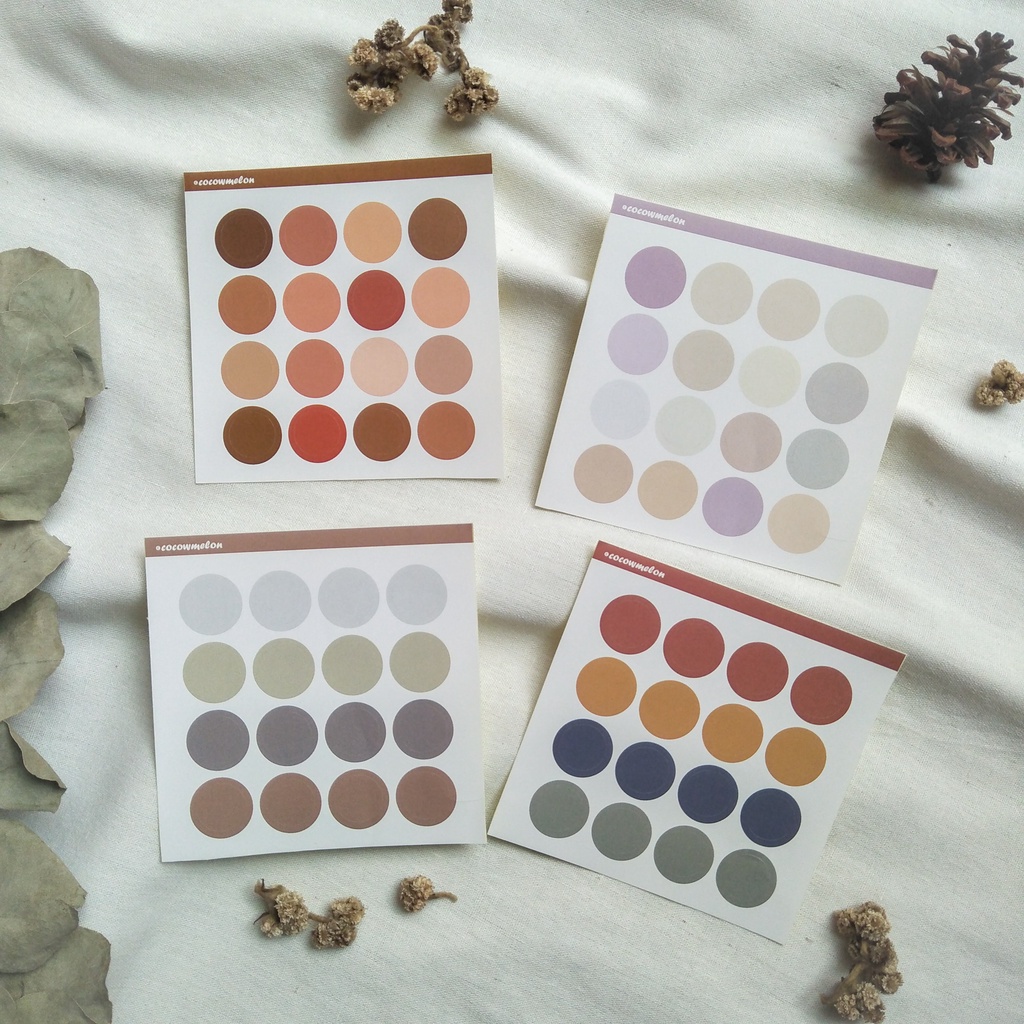 Jual Stiker Bulat Polos Warna Warni / Sticker Kiss Cut / Dot Round ...