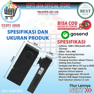 Jual Kamera Mini HD Button Dv Spy Camera bentuk Kancing Baju lens TF ...