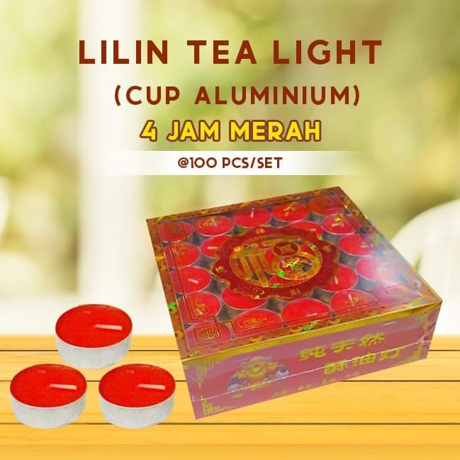 Jual Lilin Stearin Tea light Merah 4 jam 100 pcs / set (cup Aluminium ...