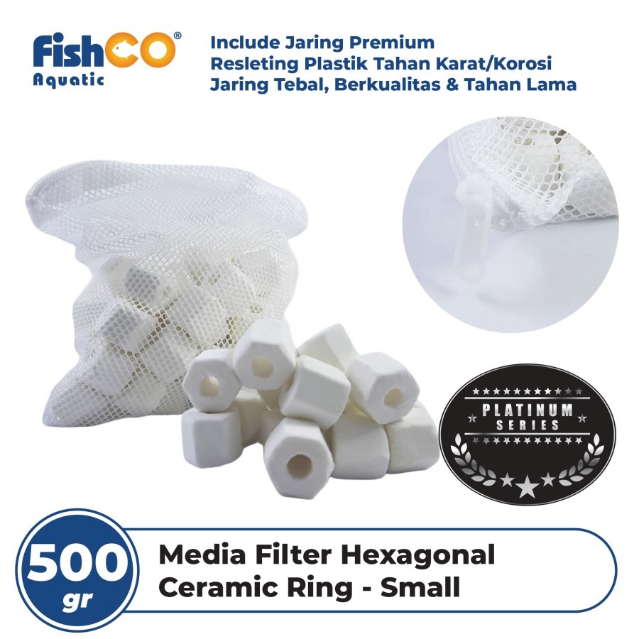 Jual Media Filter Aquarium Hexagonal Ceramic Ring - Small 17x18mm 500gr ...