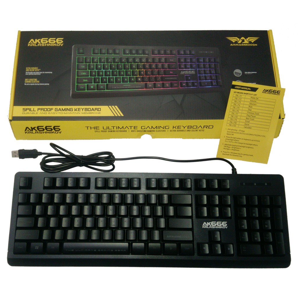 Jual Keyboard Gaming Armaggeddon New AK666 KALASHNIKOV | Shopee Indonesia