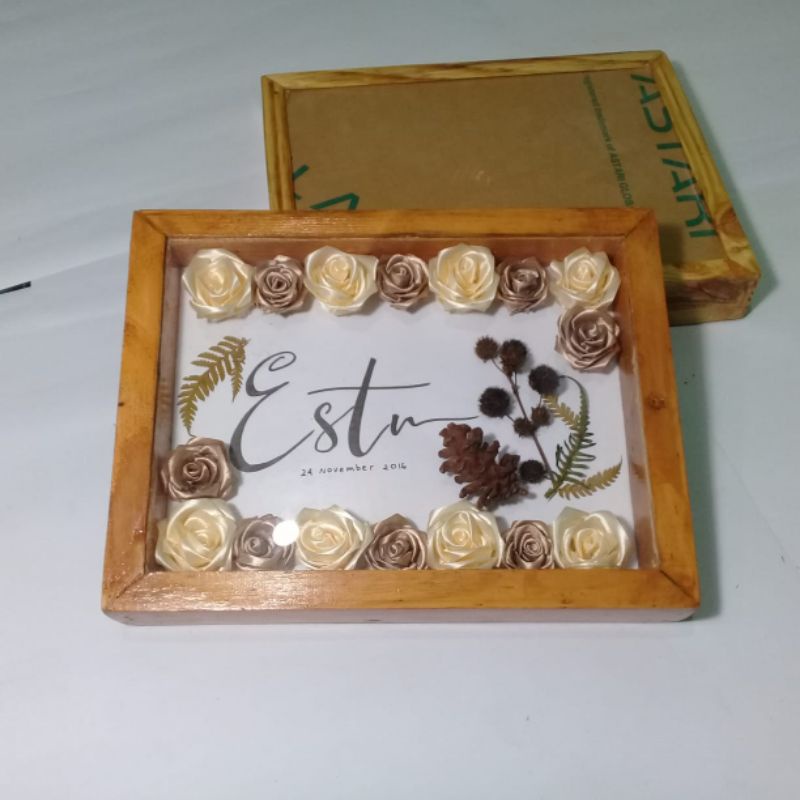 Jual pigora 3D transparan/pigura kayu/bingkai kayu foto ukuran 20x15 6R ...