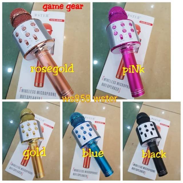 Jual MIC WS-858 Portable Bluetooth Wireless Microphone speaker karaoke | Shopee Indonesia