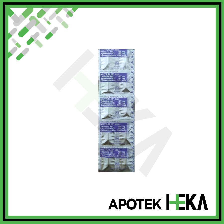 Jual Nutralix 5000 Kaplet Strip isi 10 Tablet - Meningkatkan Vitamin B ...