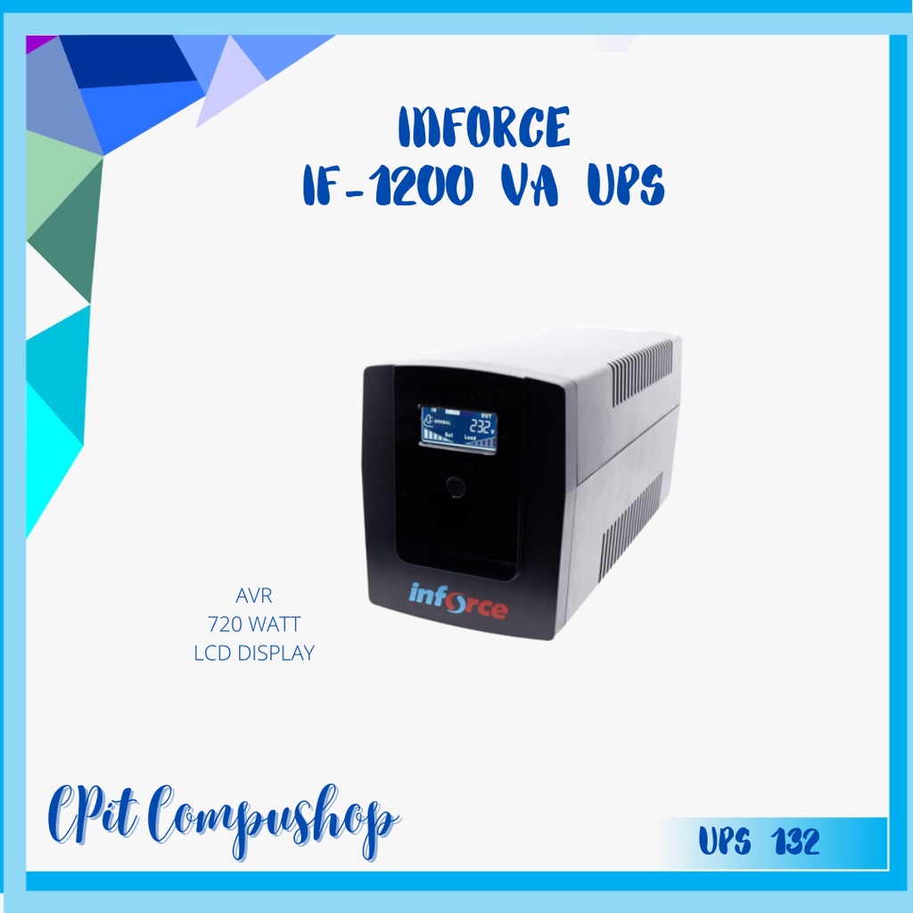 Jual Inforce IF-1200 VA 1200VA 720W AVR LCD Display Line interactive UPS | Shopee Indonesia