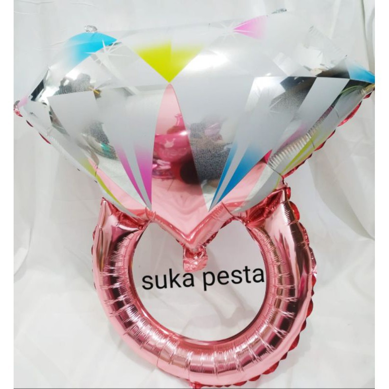 Jual BALON CINCIN DIAMOND BESAR / BALON FOIL DIAMOND JUMBO / BALON ...