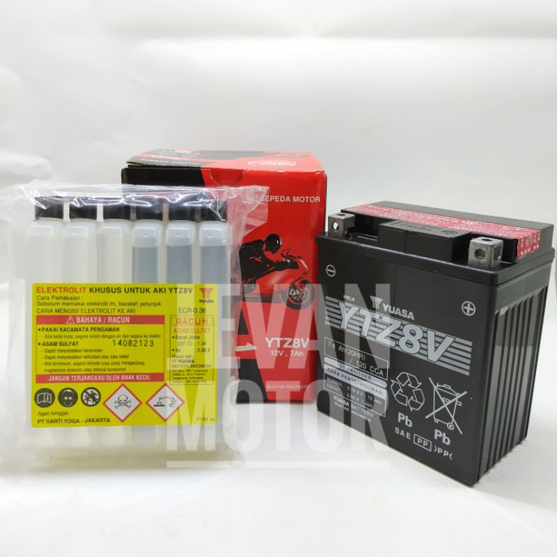 Jual [JEVAN MOTOR] Yuasa Battery YTZ8V / Accu Yuasa YTZ8V / Aki YTZ8V / Aki Kering Motor CBR 250 ...