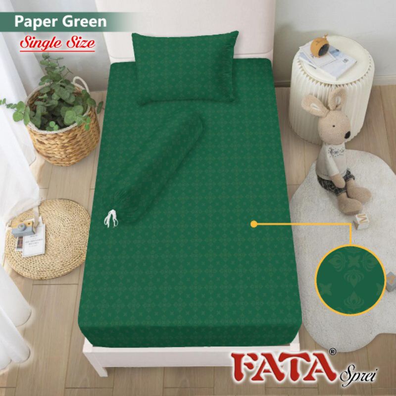 Jual FATA - Sprei Jacquard Paper Green Ukuran Single (120x200) | Shopee ...